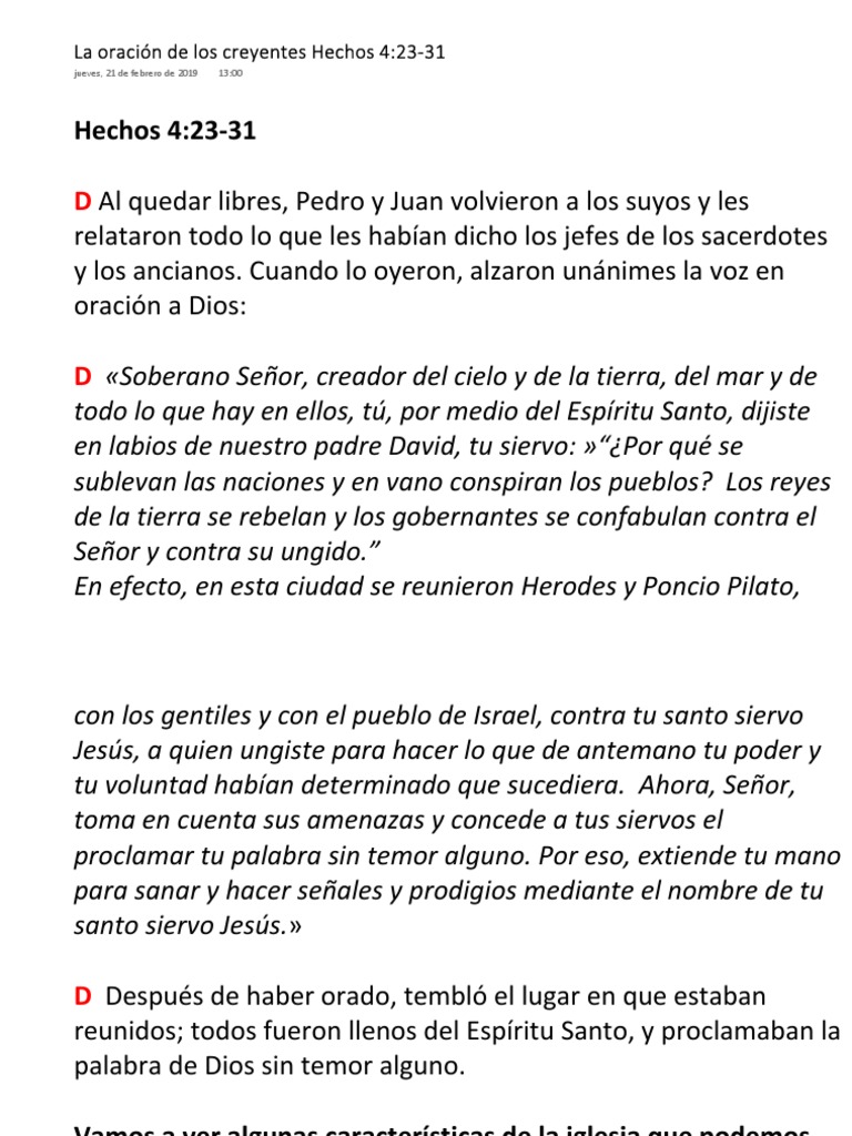 Hechos 4 | PDF | Oración | Jesús