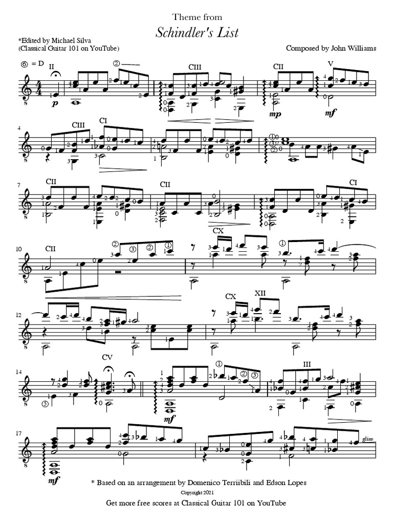 Theme From Schindlers List | PDF