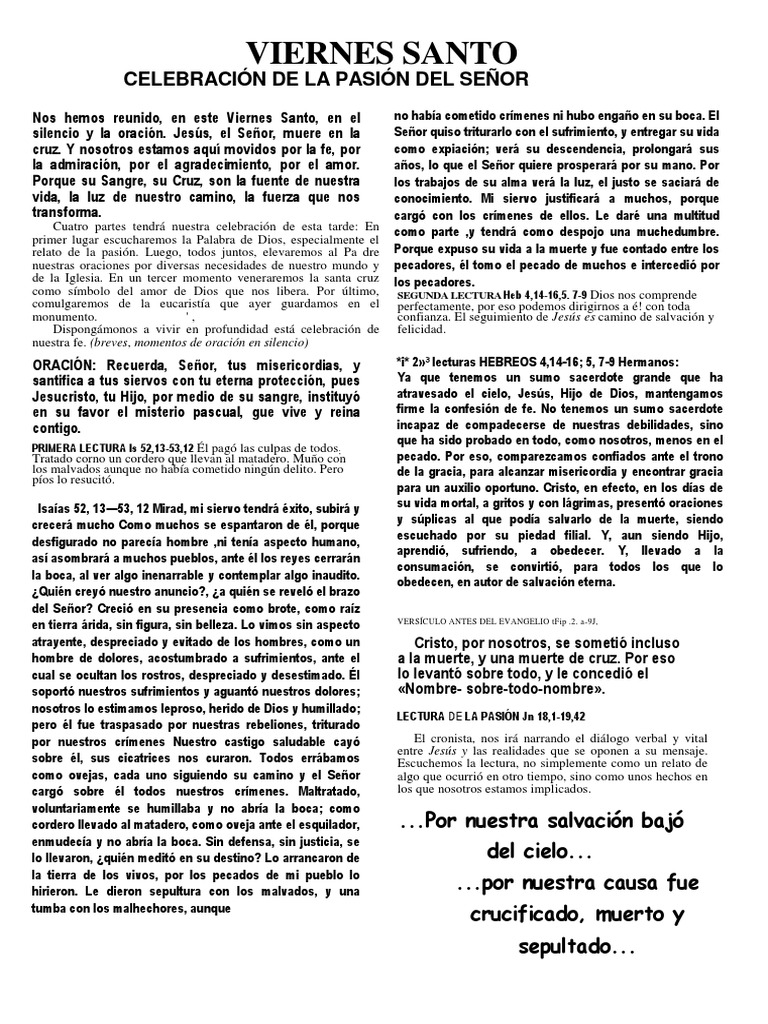 Viernes Santo | PDF | Oración | eucaristía