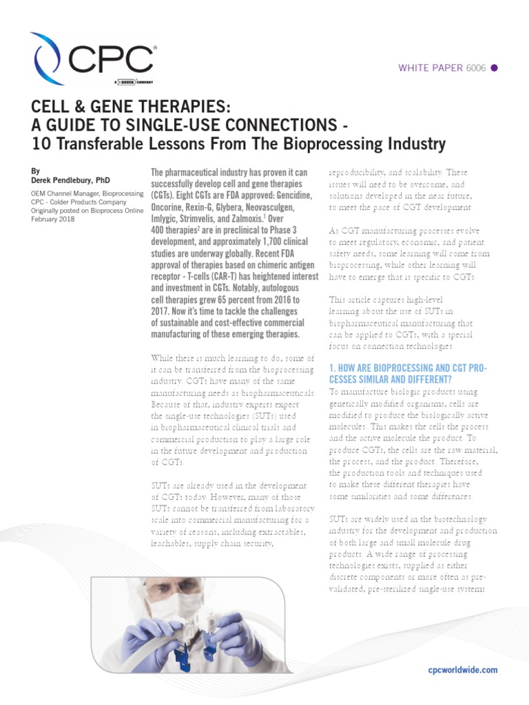 CPC Cell Gene Therapies - White Paper | PDF | Pipe (Fluid Conveyance ...
