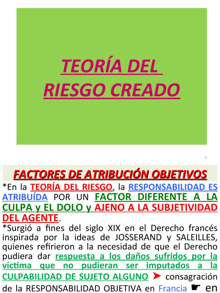 Teoria Del Riesgo | PDF | Riesgo | Daños y perjuicios