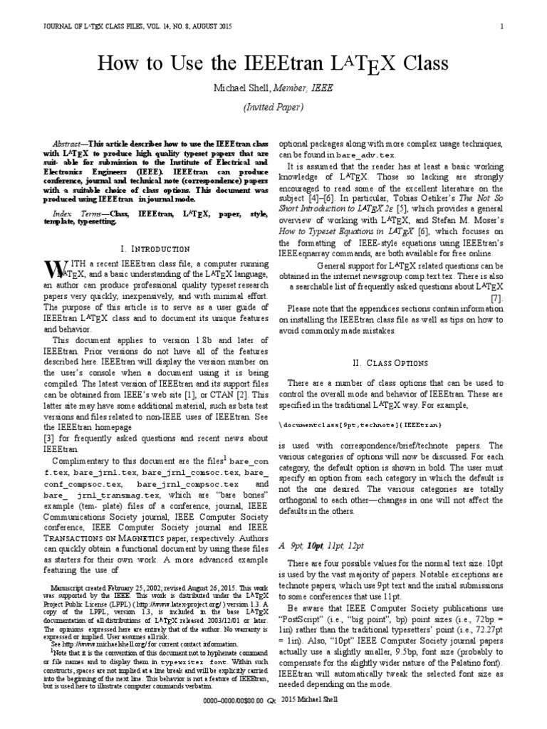 IEEEtran HOWTO PDF | PDF | Te X | Printing IEEEtran HOWTO PDF | PDF | Te X | Printing