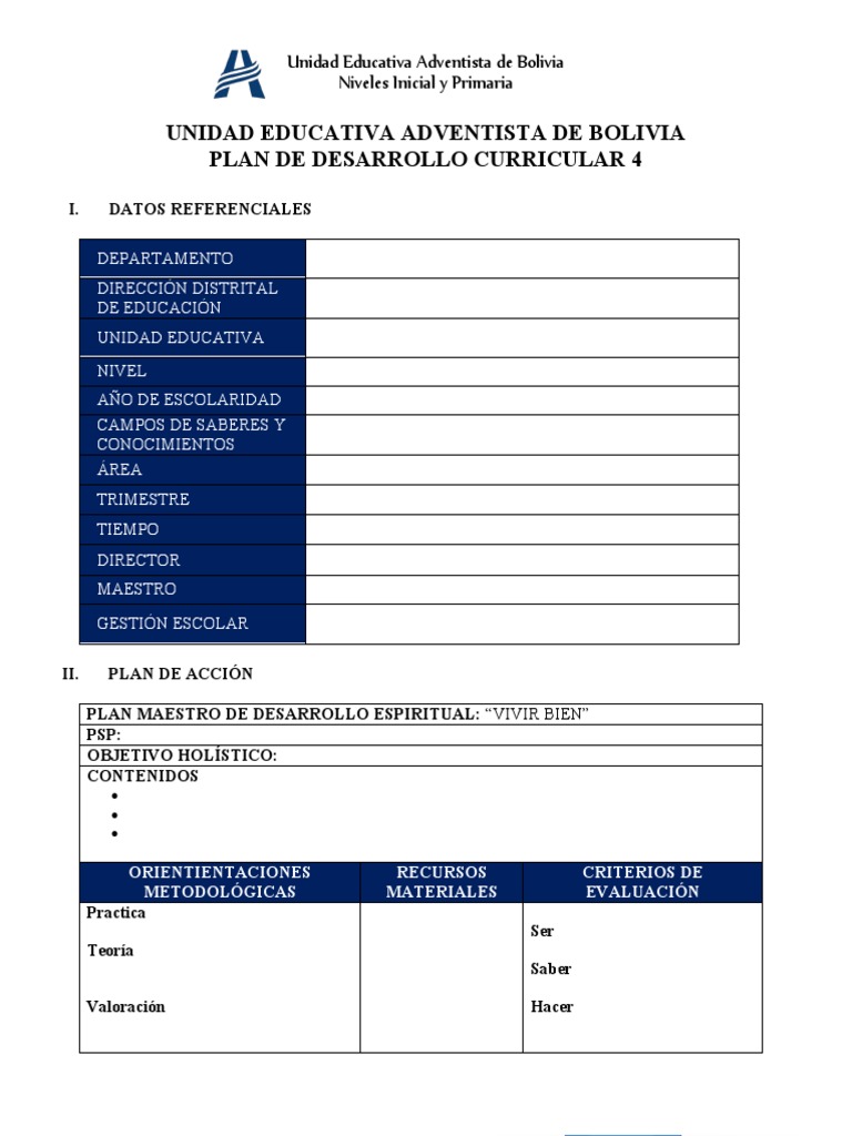 Plan de Clase Formato | PDF