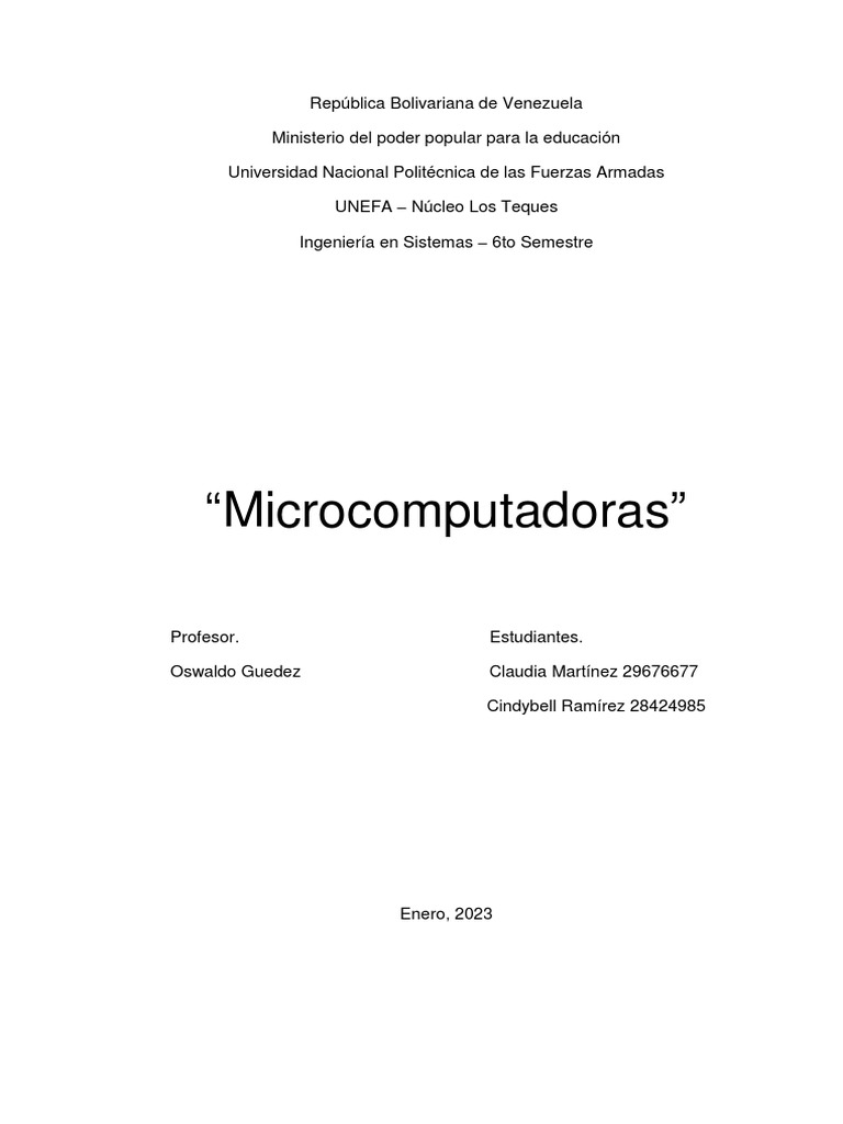 Diseño Del Sistema Del Microcomputador PDF | PDF | Microcomputadoras ...