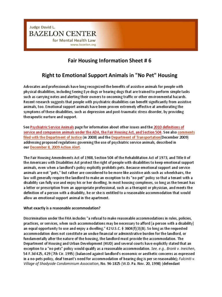 Understanding the Legal Rights and Processes for Obtaining an Emotional Support Animal as a ...