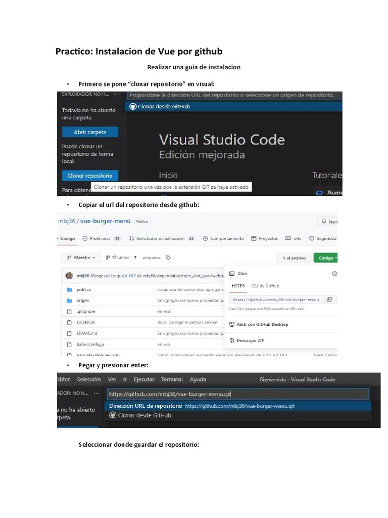 Practico Instalacion de Vue Por Github | PDF