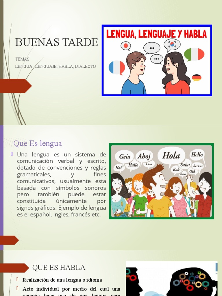 Lengua, habla y dialecto: conceptos clave | PDF | Artes del Lenguaje y ...