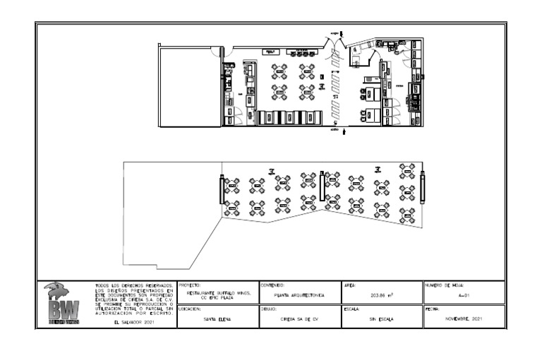 Buffalo Wings CC Epic Plaza Santa Elena Planta Arquitectonica Opcion 1 ...