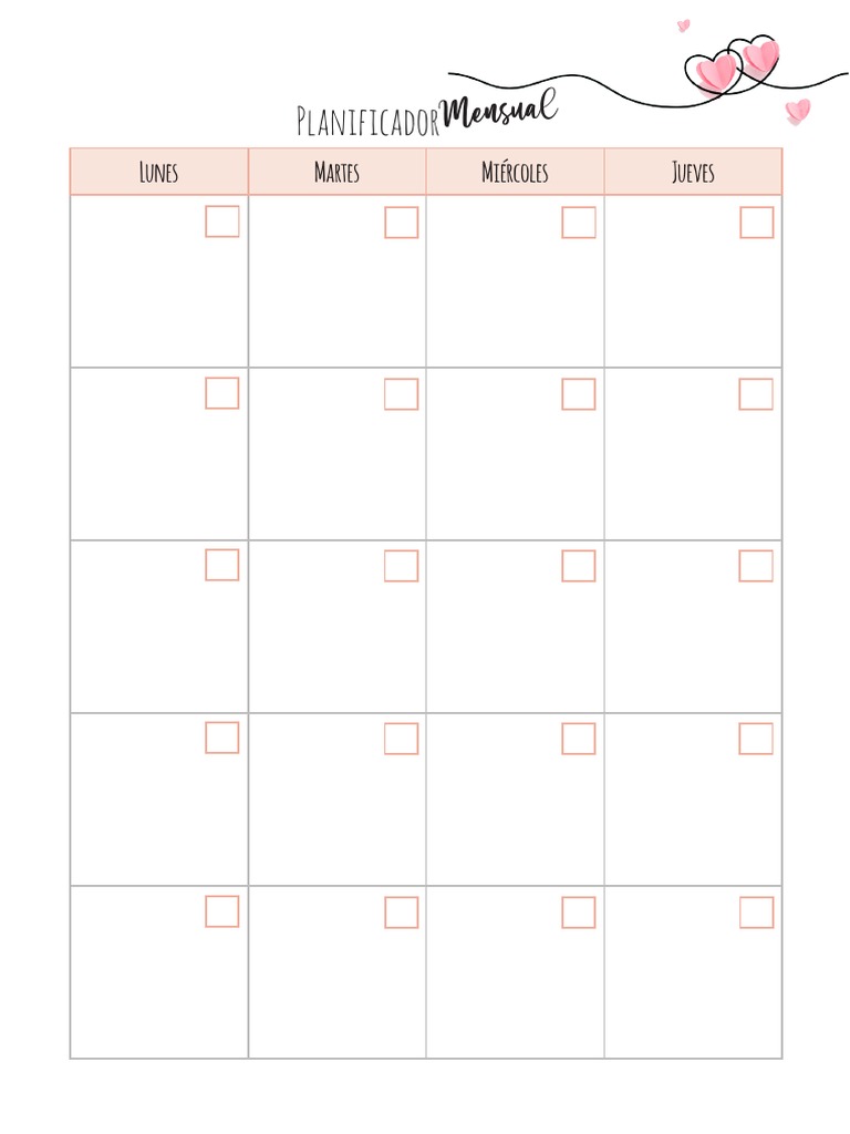 Planificador Mensual PDF | PDF