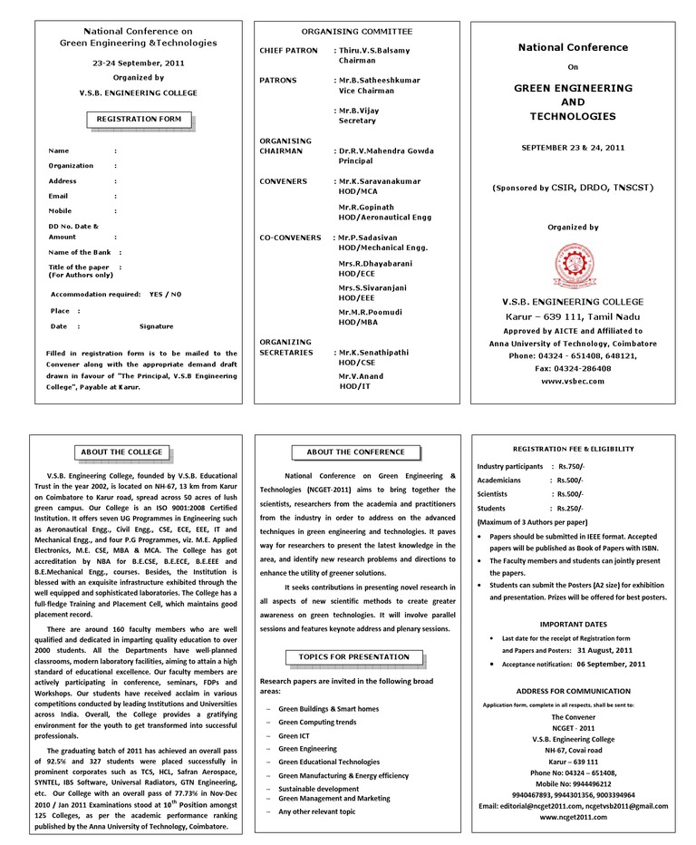 Conference Brochure | Engineering | Academia