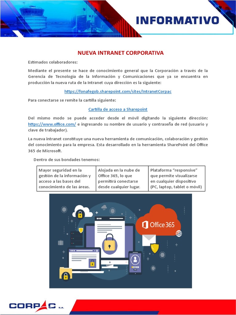 Nueva Intranet Corporativa en SharePoint | PDF | Informática