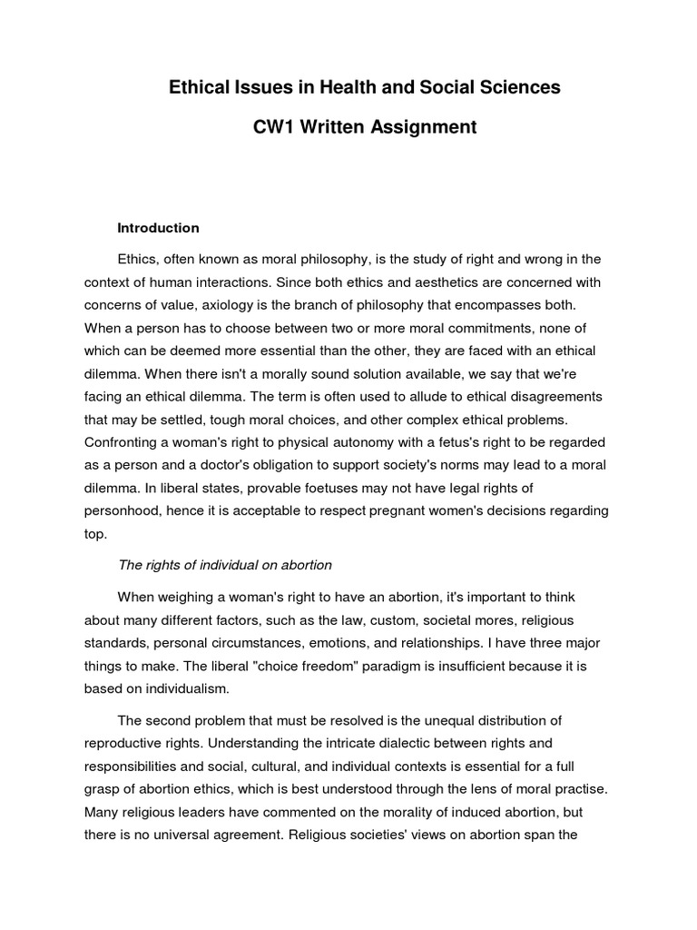 Ethical Issues | PDF | Abortion | Morality