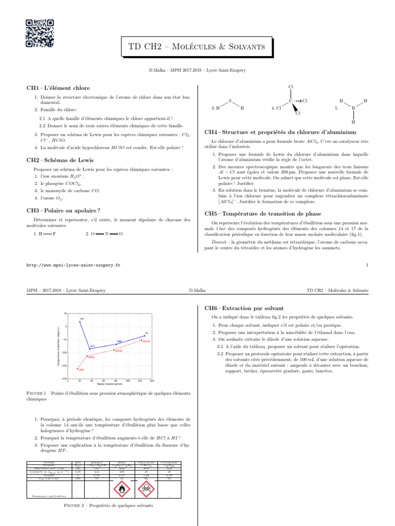 Molécules et Solvants en Chimie | PDF | Solvant | Chlore