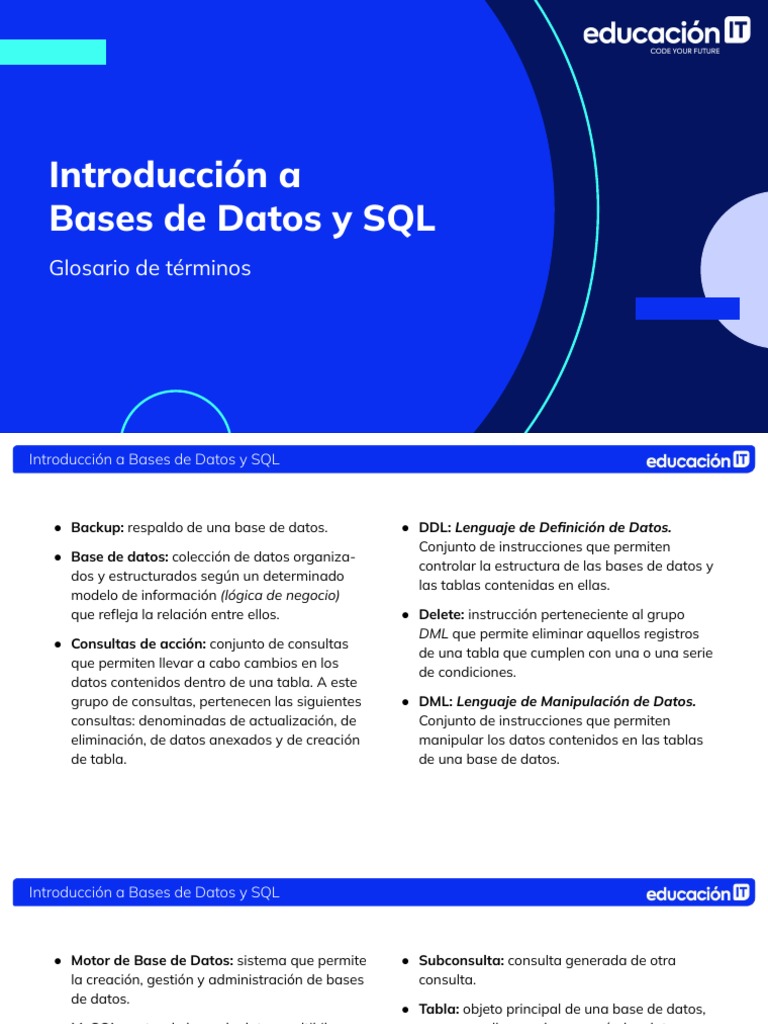 Glosario - Terminologia A Utilizar | PDF | Bases de datos | SQL
