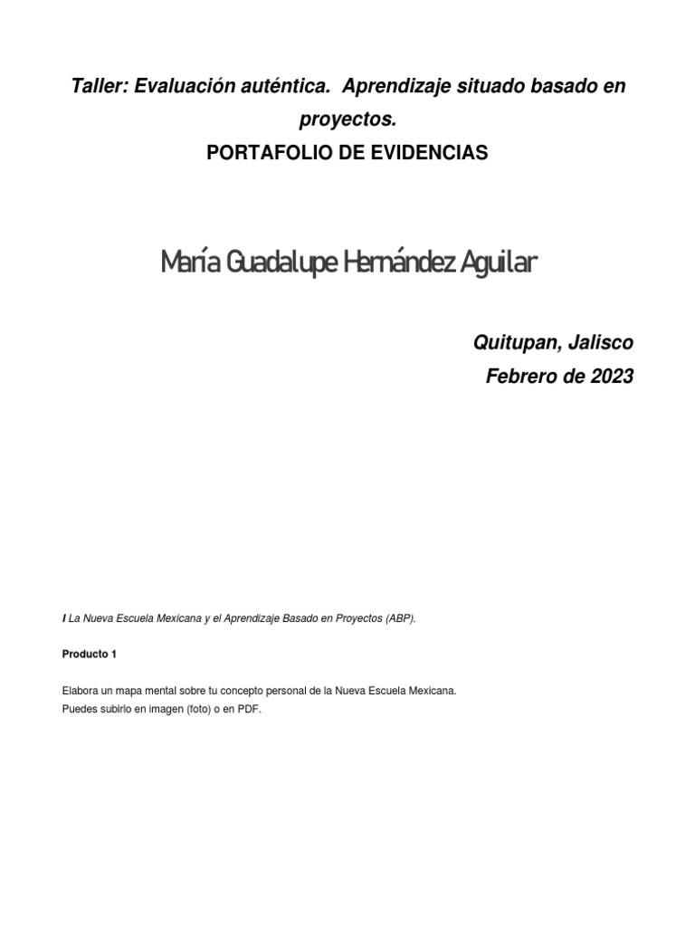 Portafolio de Evidencias NEM | PDF | Evaluación | Aprendizaje en base a proyectos