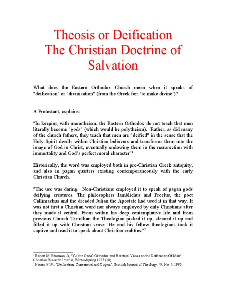 Theosis and The Doctrine of Salvation | PDF | Justification (Theology ...