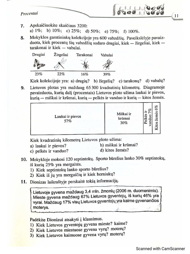 Procentai - Dalis Visuma - Uzdaviniai 2 | PDF