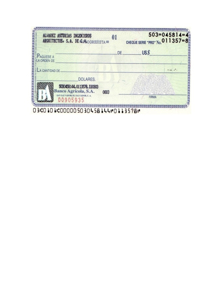 Esqueleto de Cheque | PDF