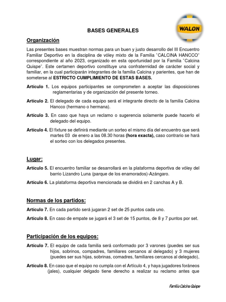 Bases Generales | PDF