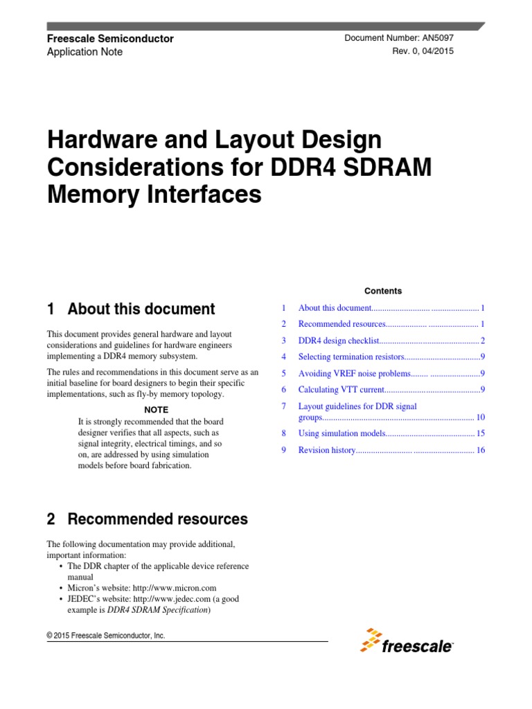 HW and Layout Design Consideration For DDR4 SDRAM Memory Interfaces PDF | PDF | Dynamic Random ...