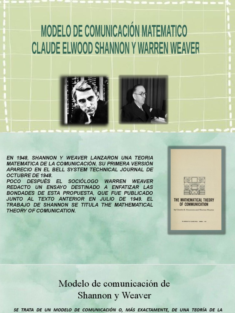 El modelo de comunicación de Shannon y Weaver: elementos y objetivos ...
