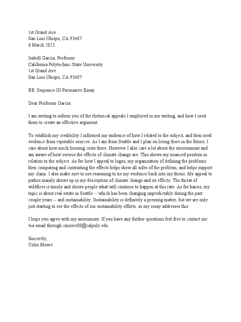 Moore Colin Argument | PDF | Cost Of Living | Sustainability