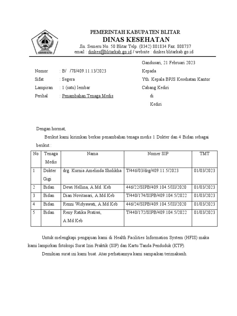 Penambahan SDM Hfis BPJS | PDF
