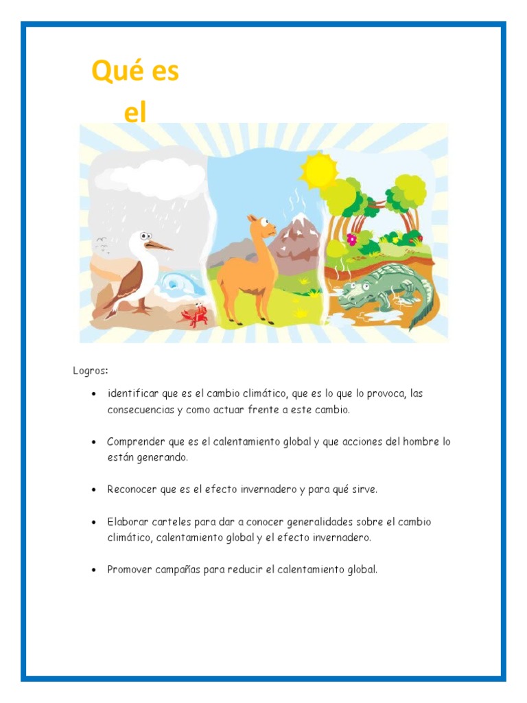 Taller Que Es El Cambio Climatico | PDF | Gases de efecto invernadero ...