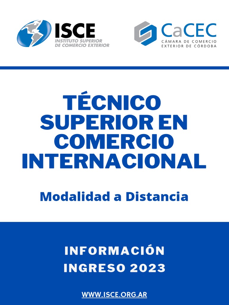 INFO CARRERA A DISTANCIA ISCE CaCEC 1 - 2 | PDF | El comercio ...