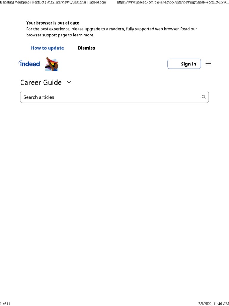 Handling Workplace Conflict (With Interview Questions) - Indeed | PDF