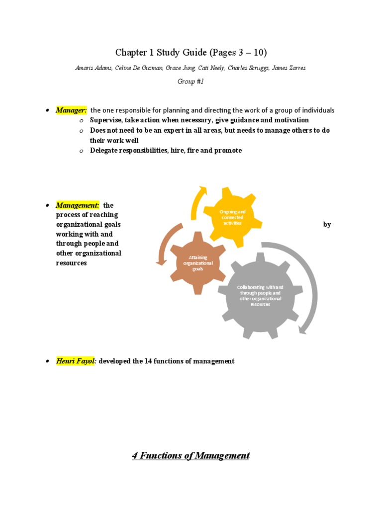 Chapter 1 Study Guide - Intro To Business Management | PDF | Leadership ...