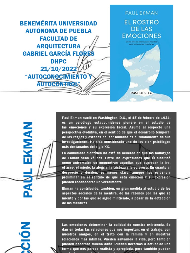 Autocontrol Y Autoconocimiento Pdf Las Emociones Sicología