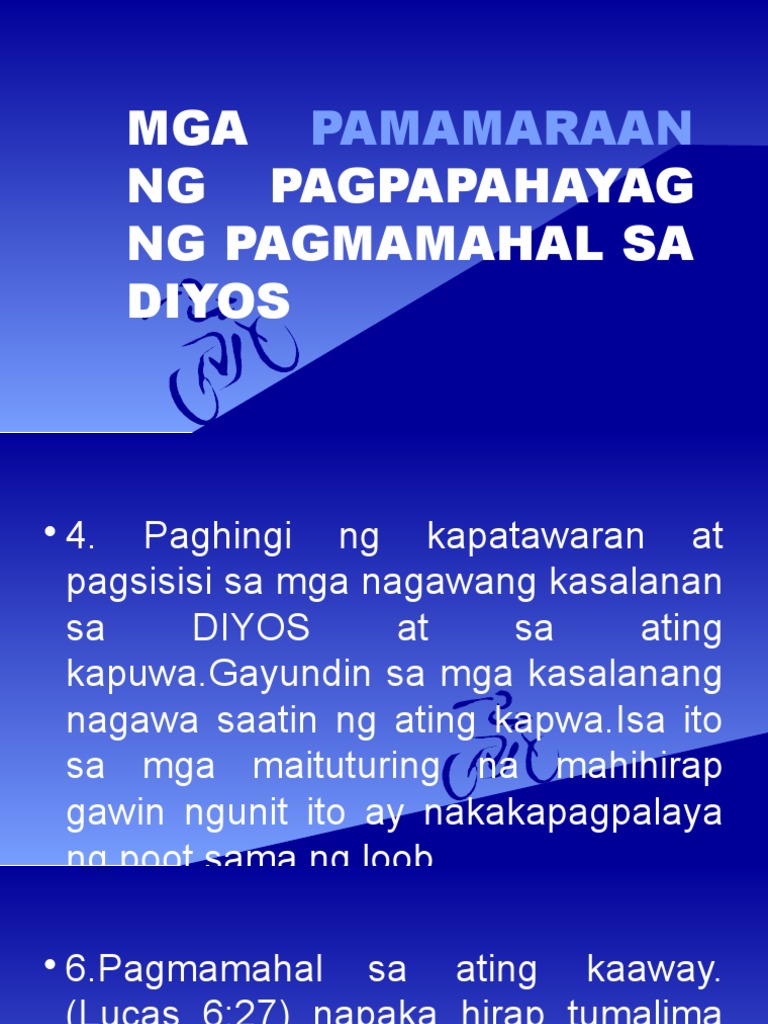 Mga Pamamaraan NG Pagpapahayag NG Pagmamahal Sa Diyos | PDF