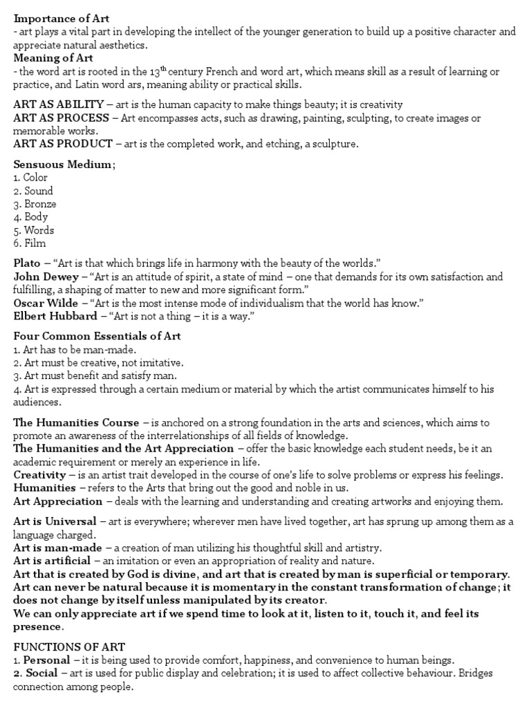 Arts Reviewer | PDF | The Arts | Aesthetics