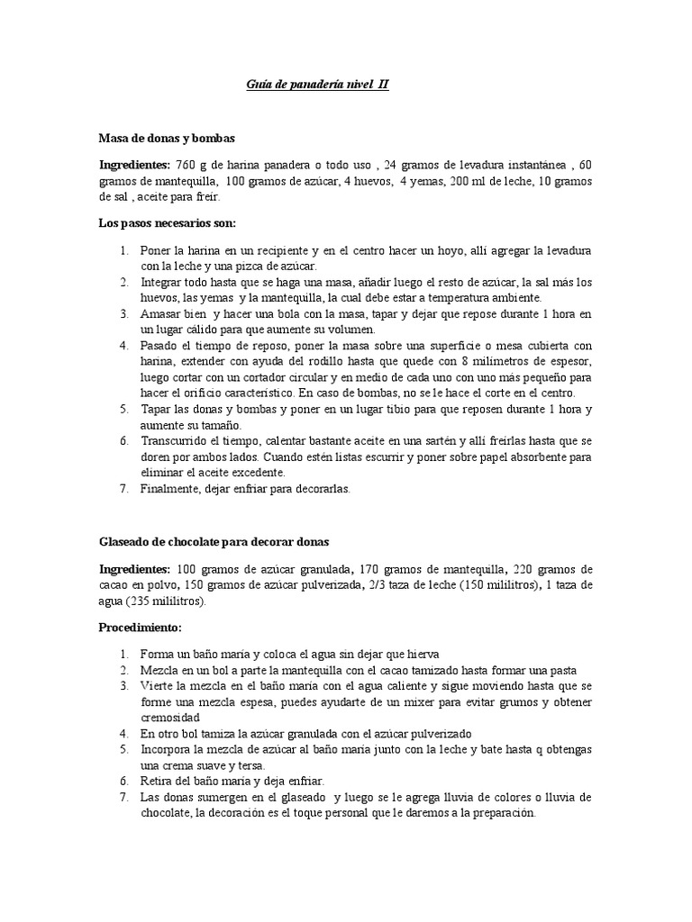 Guía de Panadería Nivel II | PDF | Panes | Pizza