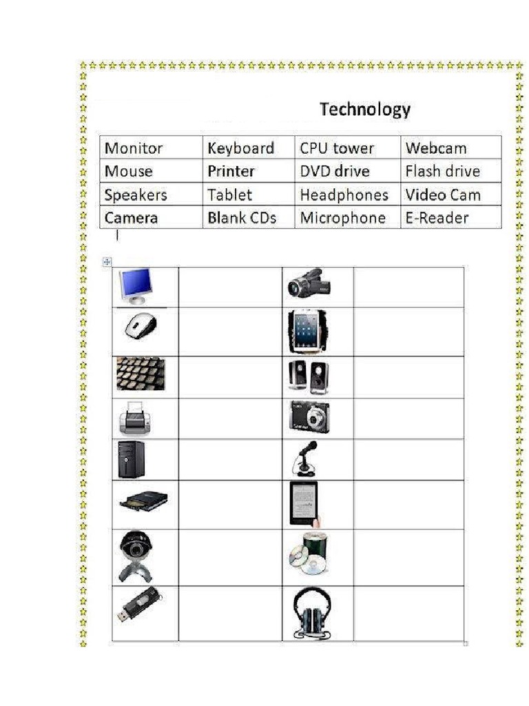 Technology Worksheet | PDF