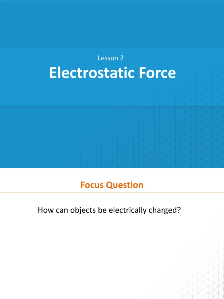CA Lesson 2 Electrostatic Force PDF | Download Free PDF | Electric ...