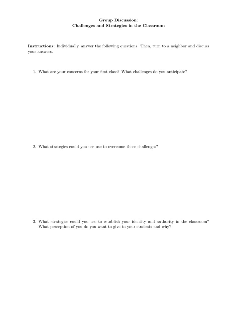 Classroom Challenges and Solutions | PDF