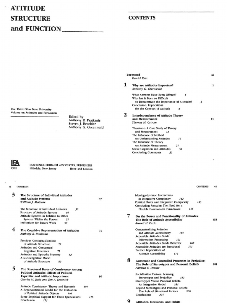 1989 - Attitude, Structure and Function - Grewnland PDF | PDF ...