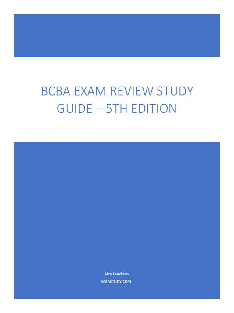 BCBA Exam Study Guide 5th Edition PDF | PDF | Reinforcement | Classical Conditioning