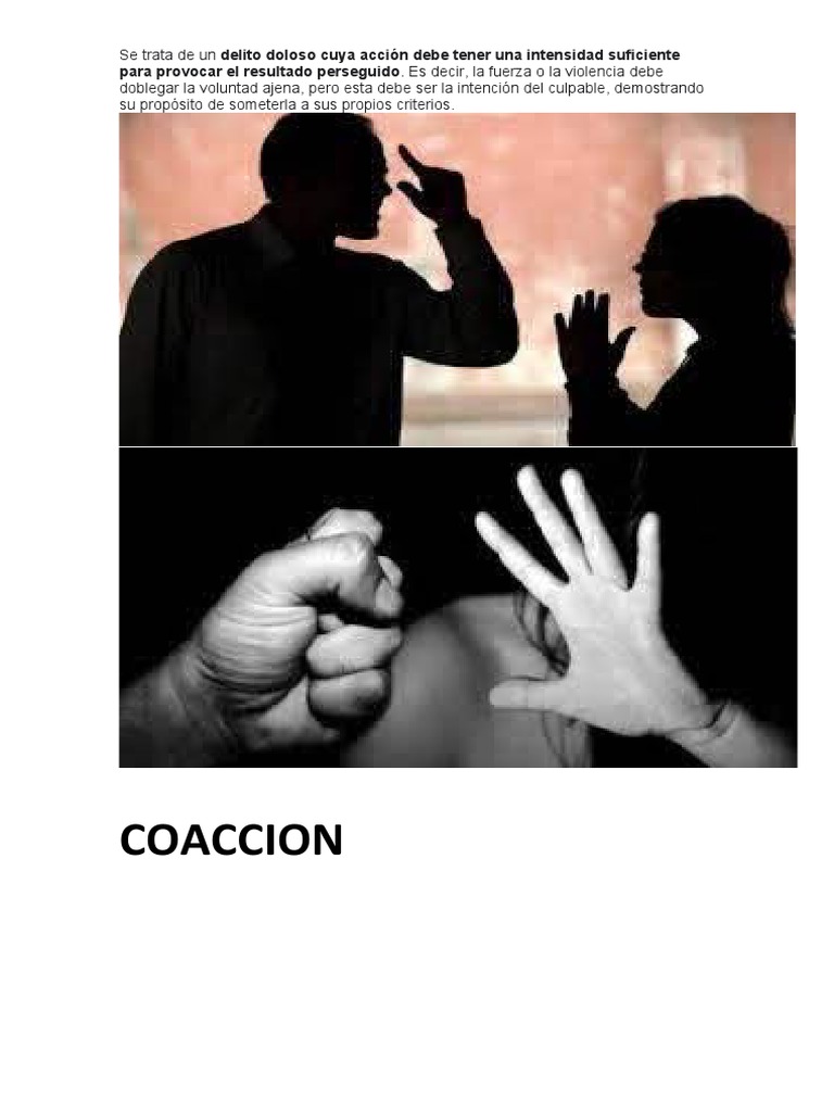 Delito de Coacción y Libertad Ajena | PDF