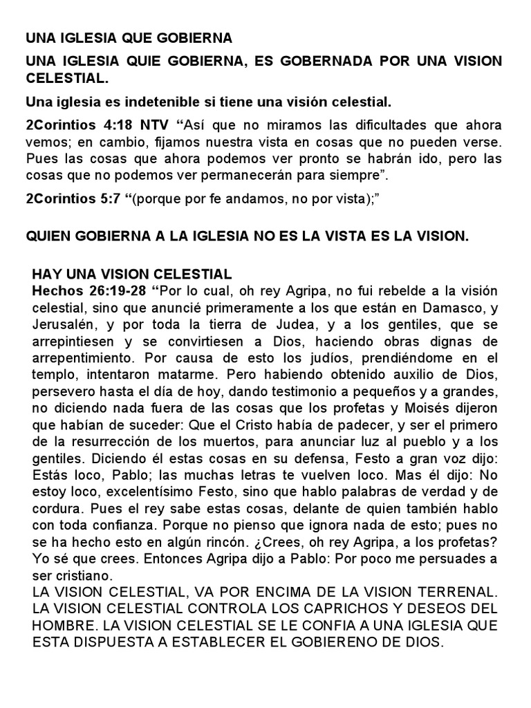 Iglesia con Visión Celestial | PDF | Pablo el apóstol | Jesús