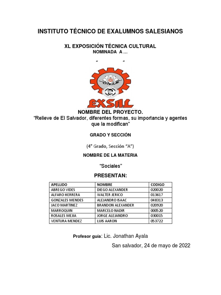 Expo Exsal 2022 Relieves 1er Avance | PDF | El Salvador | Volcán