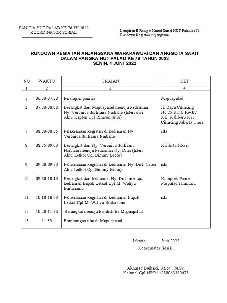 RUNDOWN DAN SUSUNAN ACARA-New | PDF