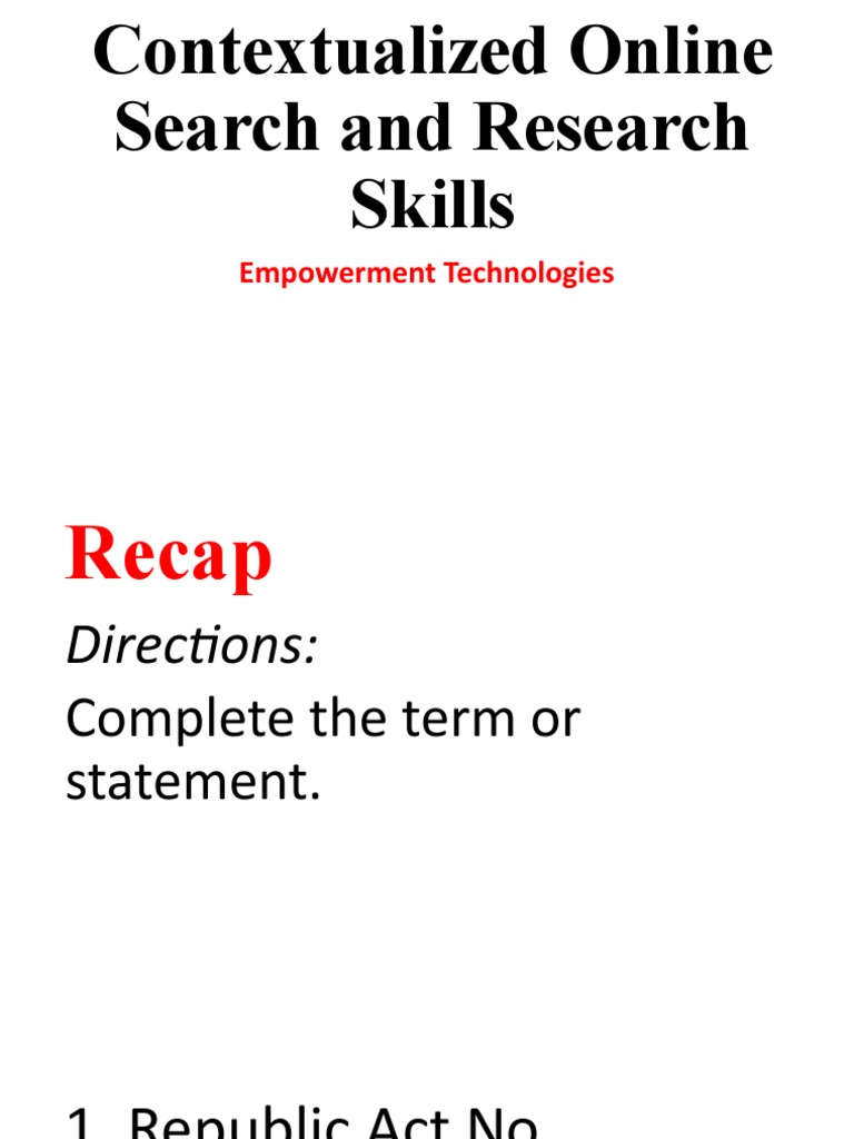 Contextualized Online Search and Research Skills | PDF | World Wide Web | Internet & Web