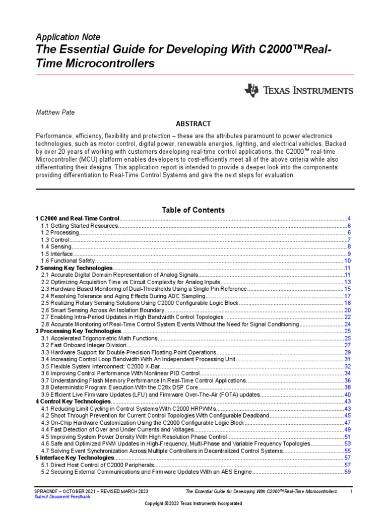 Essntial C2000 PDF | PDF | Analog To Digital Converter | Microcontroller