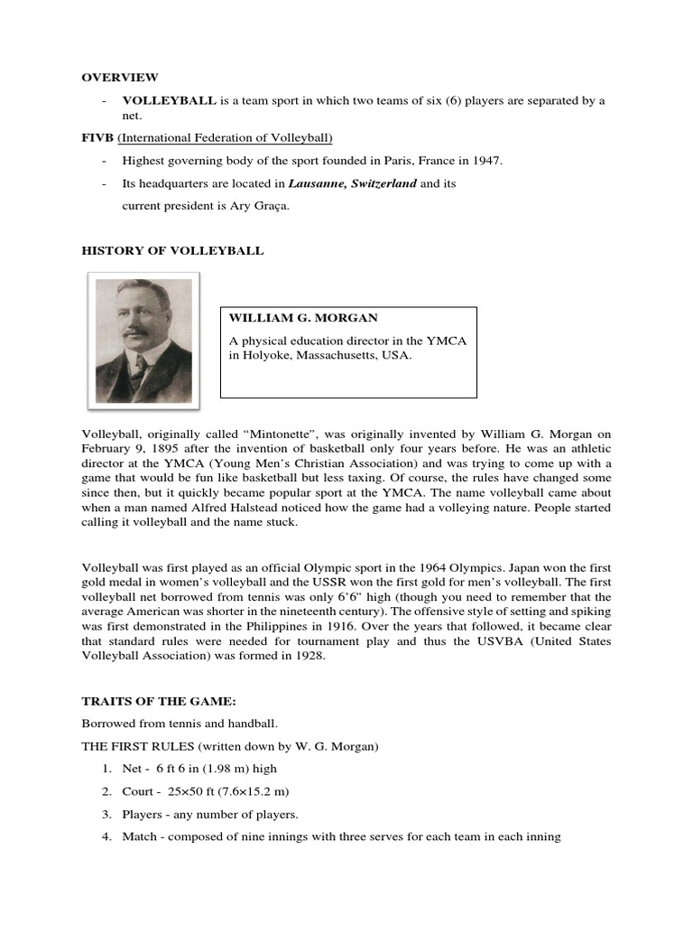 Volleyball History and FIVB Overview | PDF | Sports & Recreation
