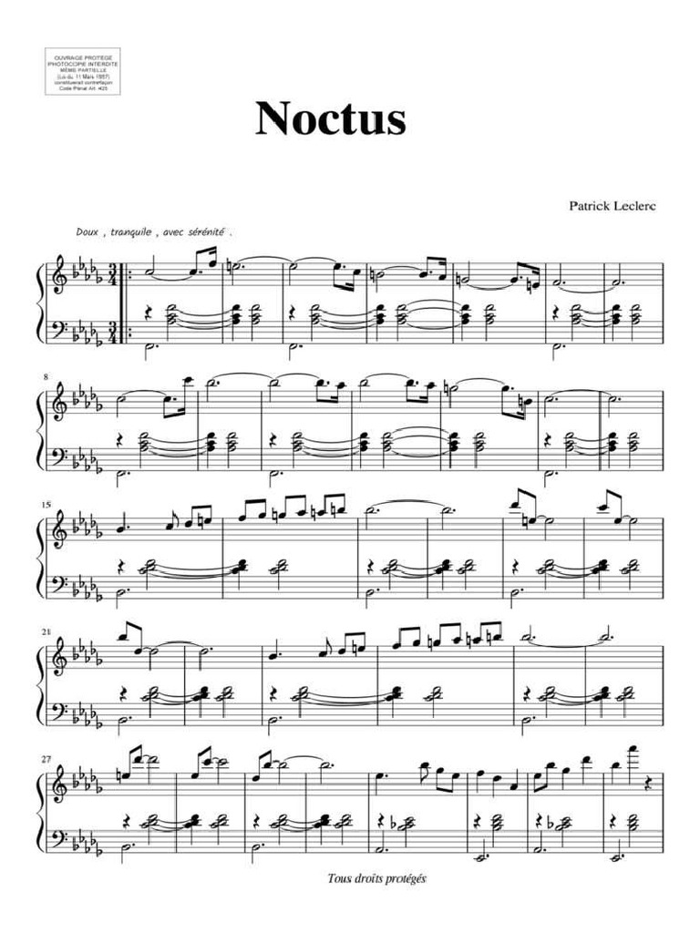 La Partition de Piano Noctus Oeuvre Protegee 1 733x1024 | PDF
