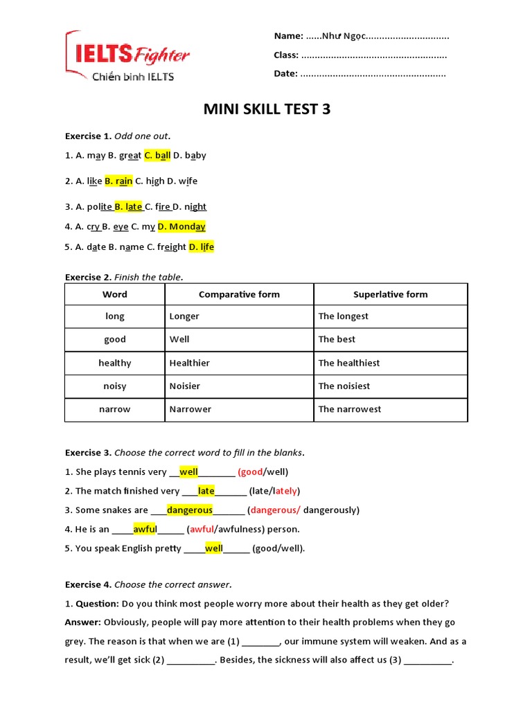 Mini Skill Test 3 | PDF