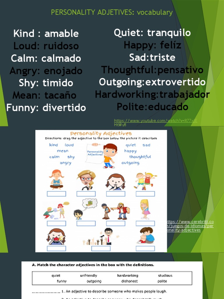 Clase 4 Personality Adjetives | PDF